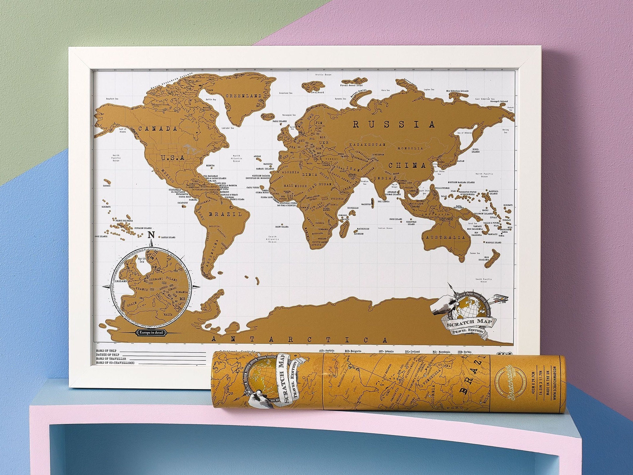 Scratch Map Original Travel Size Scratch off Map Mini - Etsy UK