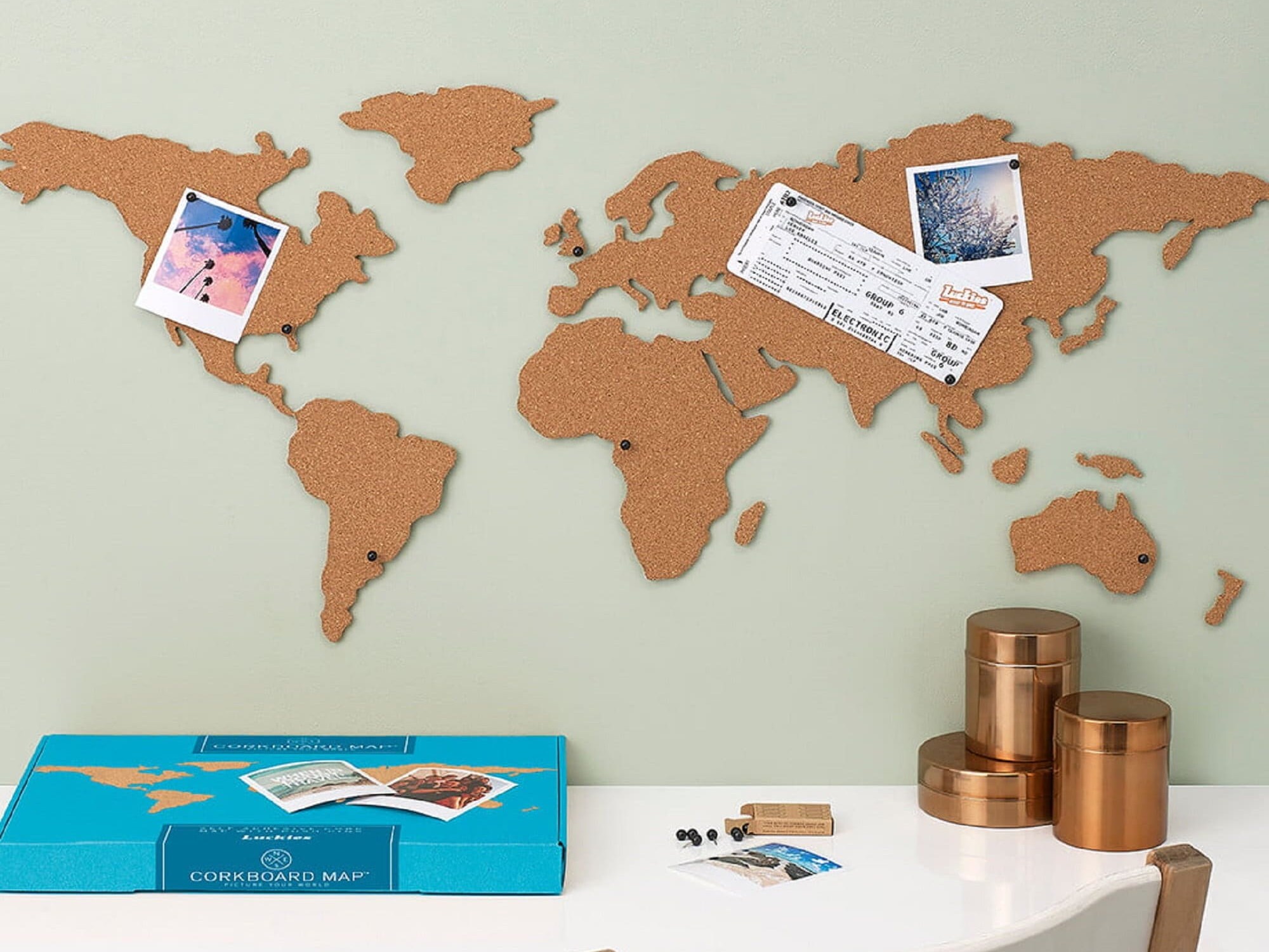 Corkboard Map World Map Pinboard Travel Journal Alternative for ...