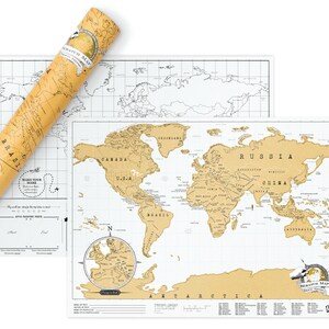 Scratch Map Original Travel Size Scratch off Map Mini - Etsy UK