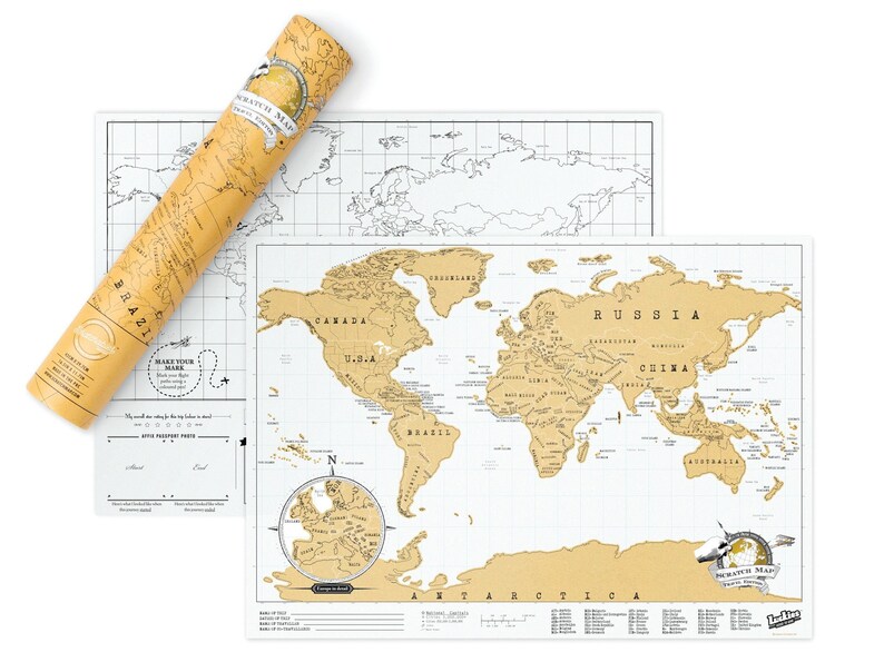 Scratch Map Original Travel Size Scratch off Map Mini - Etsy UK