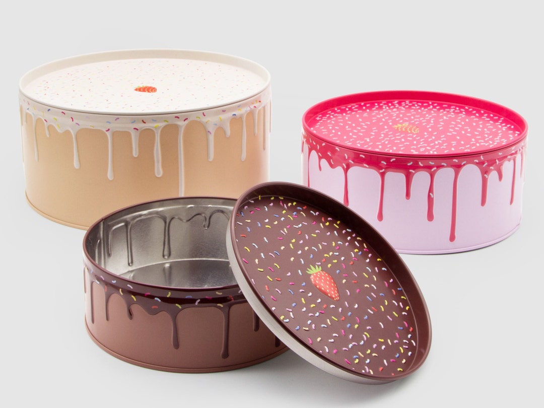 Cake Tin Baking Gifts Cake Tins Storage Set of 3 Biscuit Tin and Baking ...