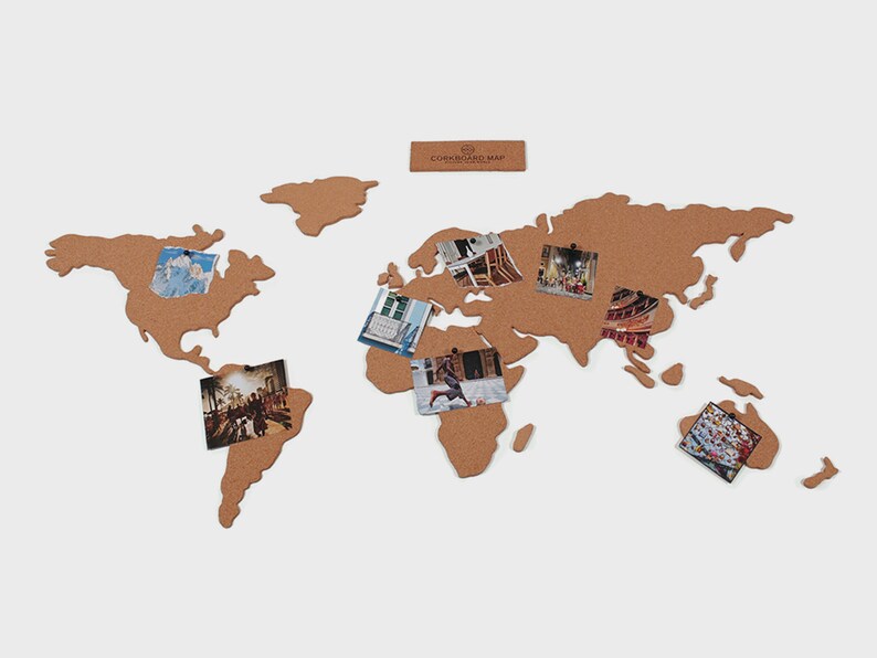 Corkboard Map World Map Pinboard Travel Journal - Etsy UK