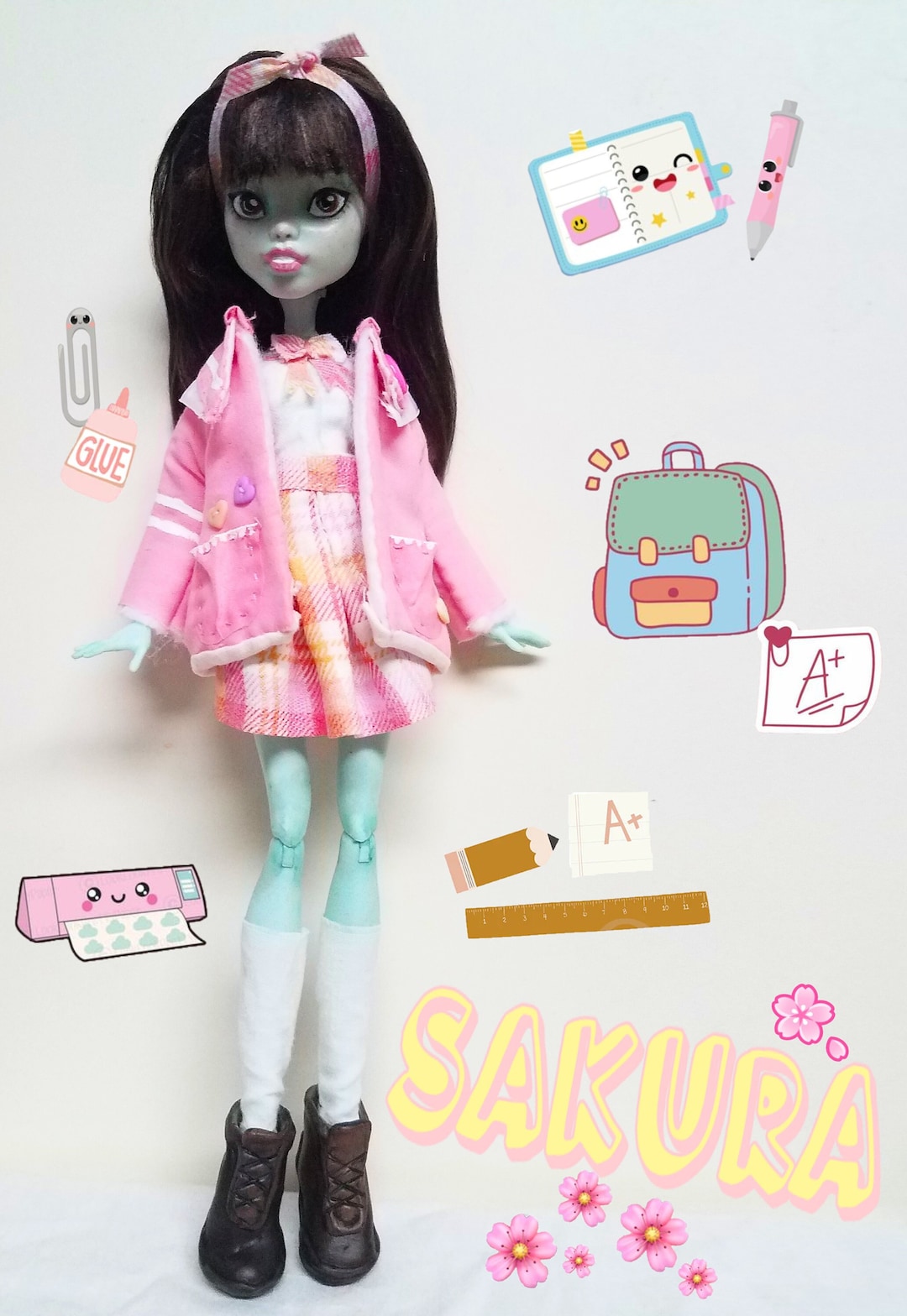 Sakura; Custom Doll, Repaint, Schoolgirl/anime, OOAK - Etsy