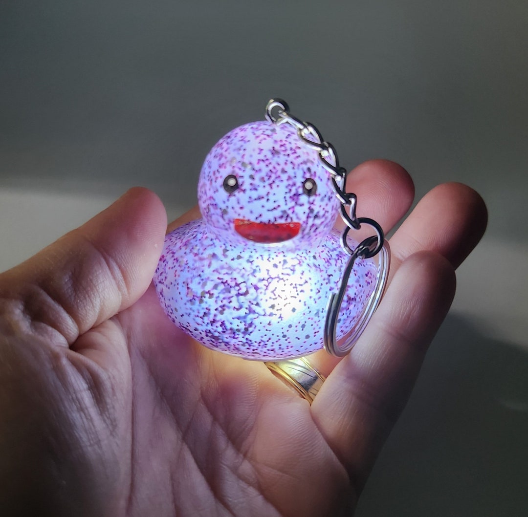 LED Purple Giltter Rubber Duck Keychain/fun Gift/ Duck Gift - Etsy