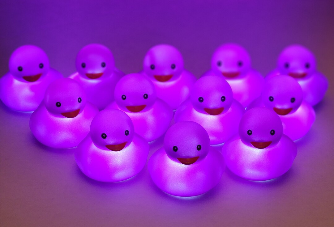 12 Purple Rubber Ducks With LED Light Great Gift for Any Occasion or ...