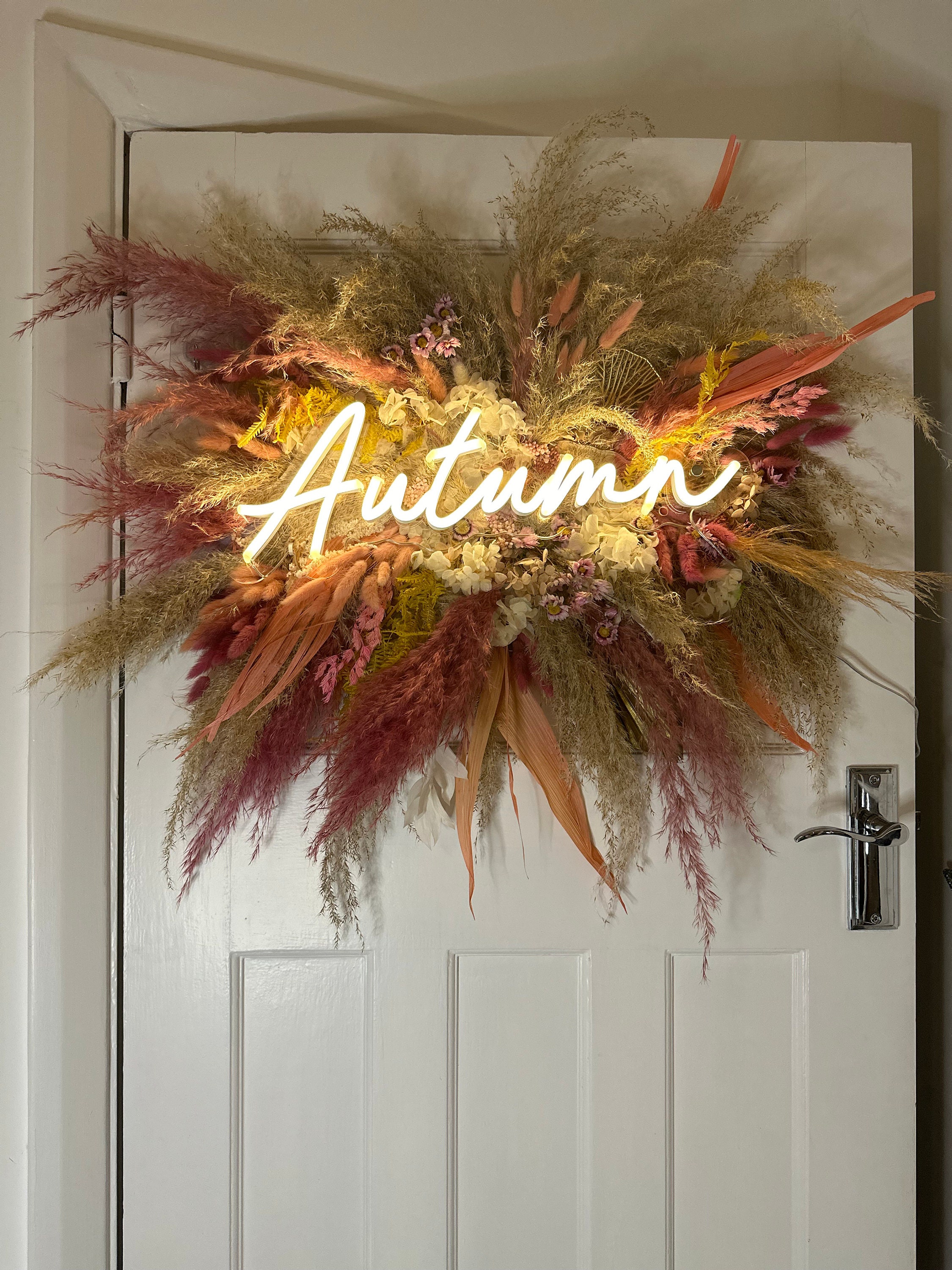 Pampas & Neon Sign Pampas Arrangement Pampas Sign Neon Sign Neon Light ...