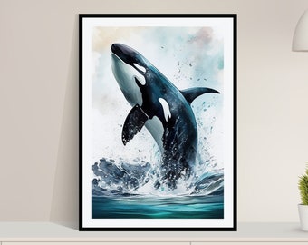 Digital Download, Orca Whale Painting, High Resolution Instant Png ...