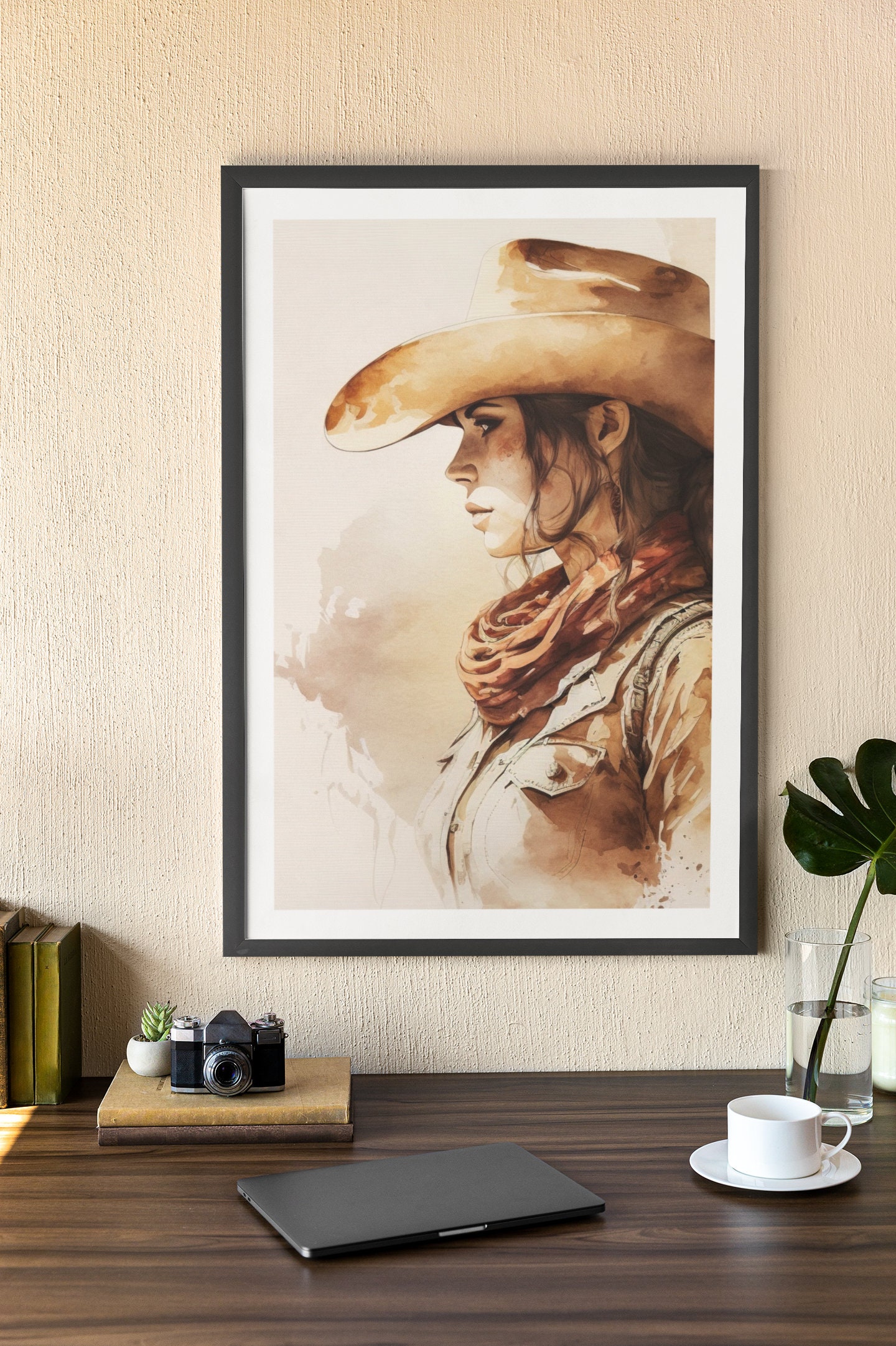Cowgirl Instant Digital Download Watercolor Print Desert Prairie Queen ...