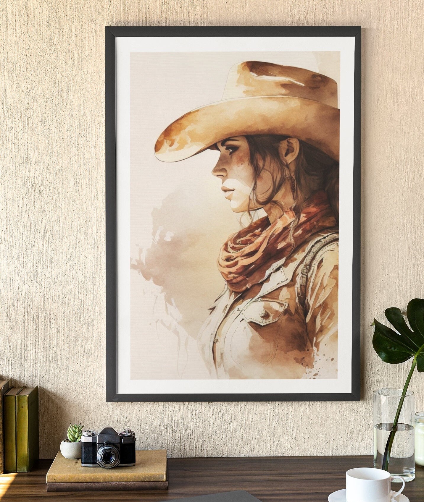 Cowgirl Instant Digital Download Watercolor Print Desert Prairie Queen ...
