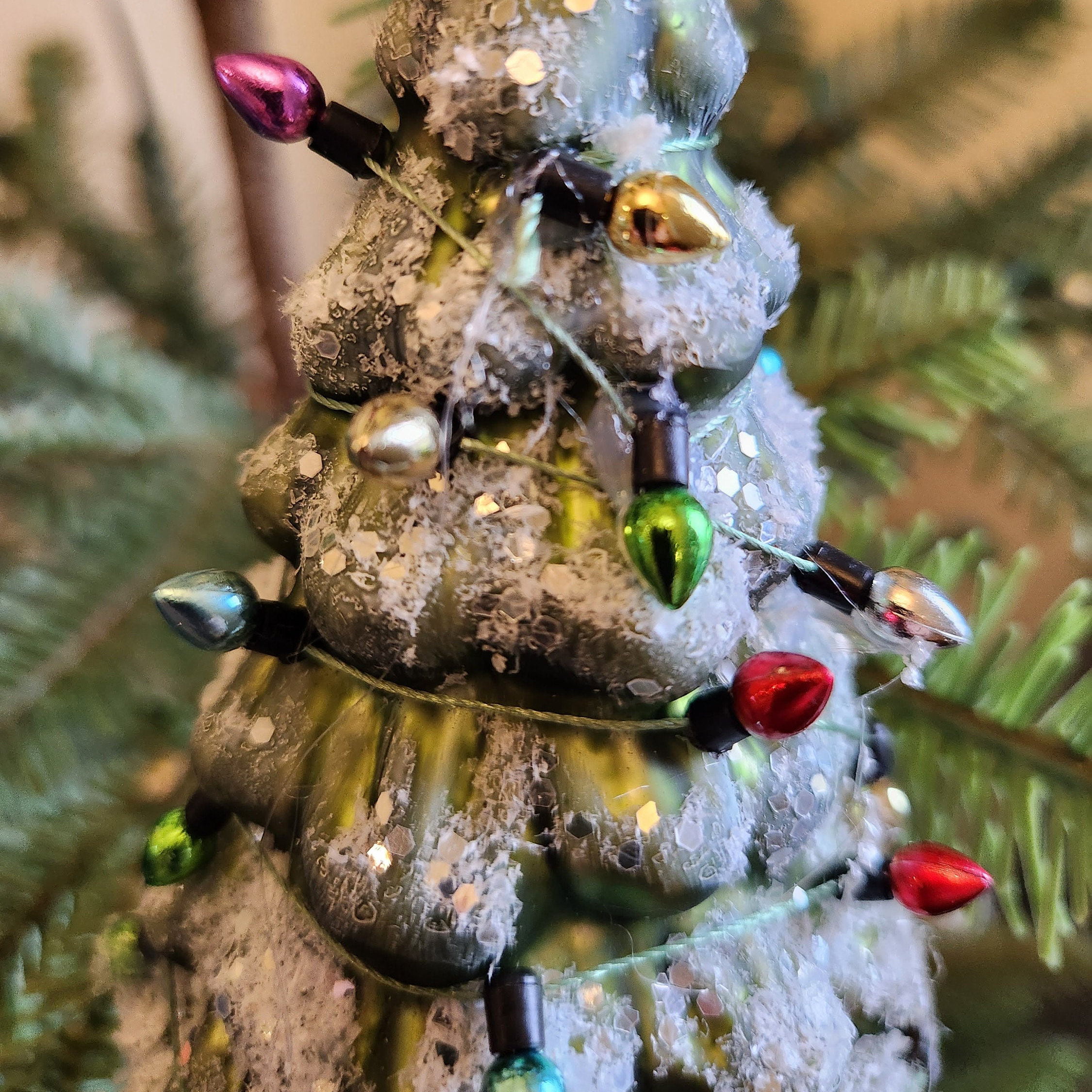 Glass Tree Ornament With Lights - Etsy