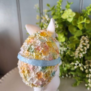 Resin Bunnies With Pastel Floral Eggs - Etsy