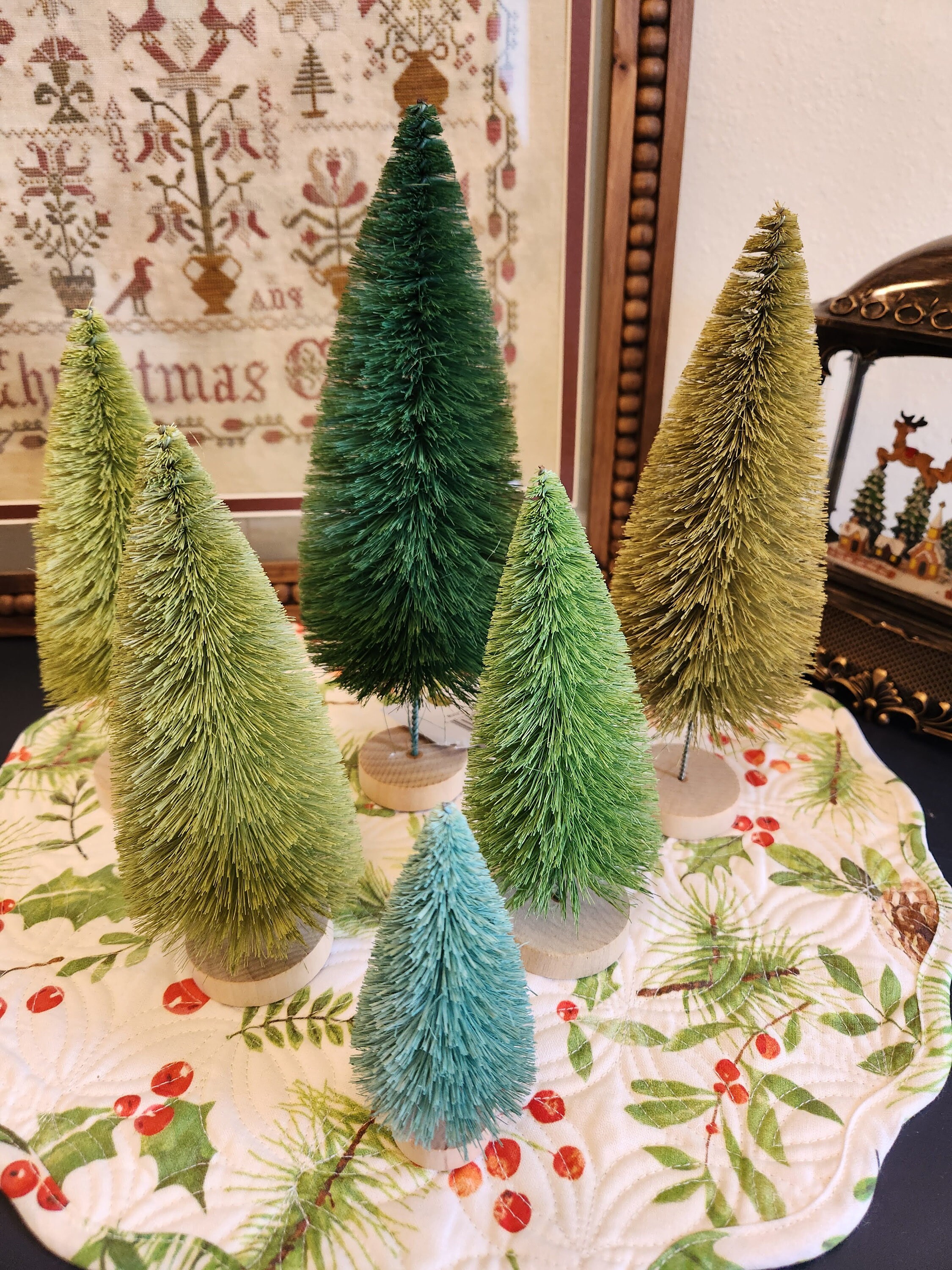 Hues of Green Bottle Brush Trees - Etsy