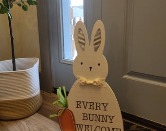 Every Bunny Welcome Sign Bunny Sign Easter Bunny Sign Spring Sign ...