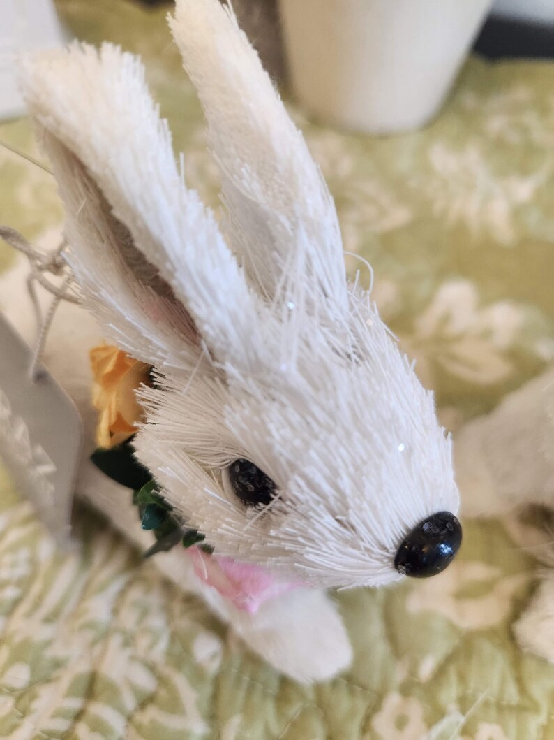 Set of 2 White Sisal Bunnies - Etsy