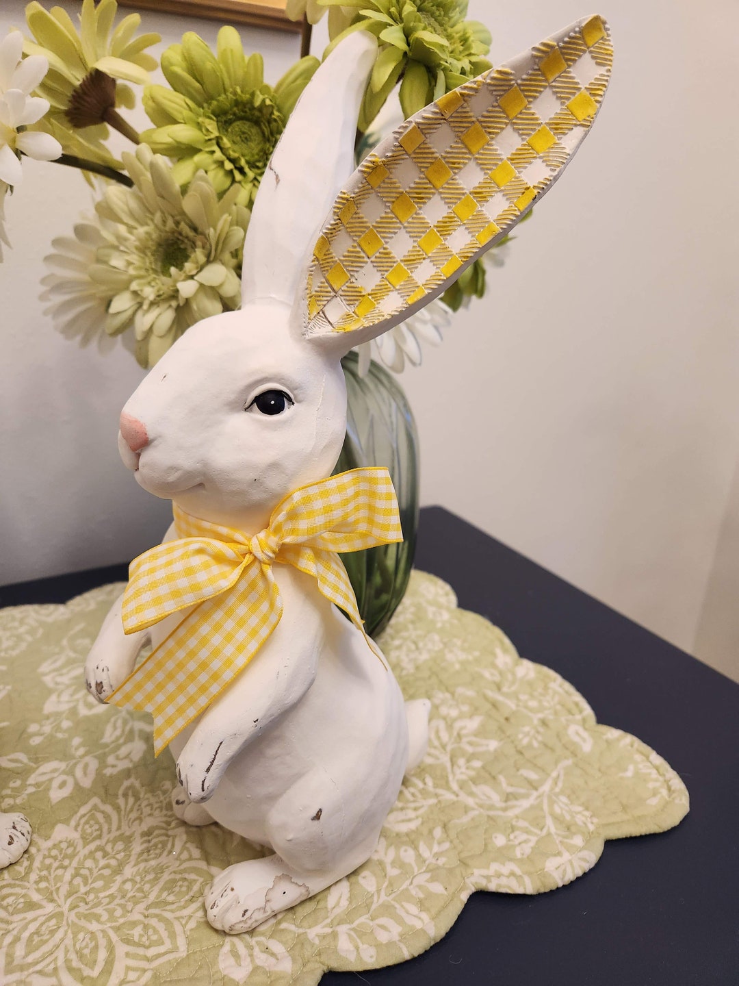 Distressed Gingham Rabbit - Etsy