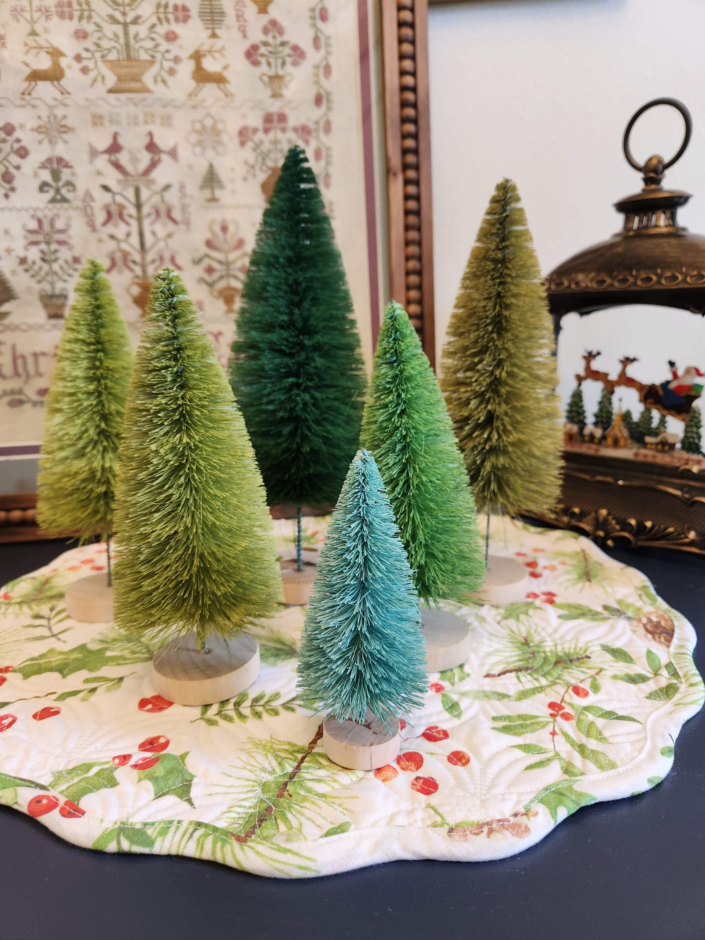 Hues of Green Bottle Brush Trees - Etsy