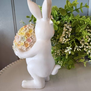 Resin Bunnies With Pastel Floral Eggs - Etsy