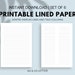 Printable Lined Paper | Set of 6 | Different Sizes | Instant Download ...