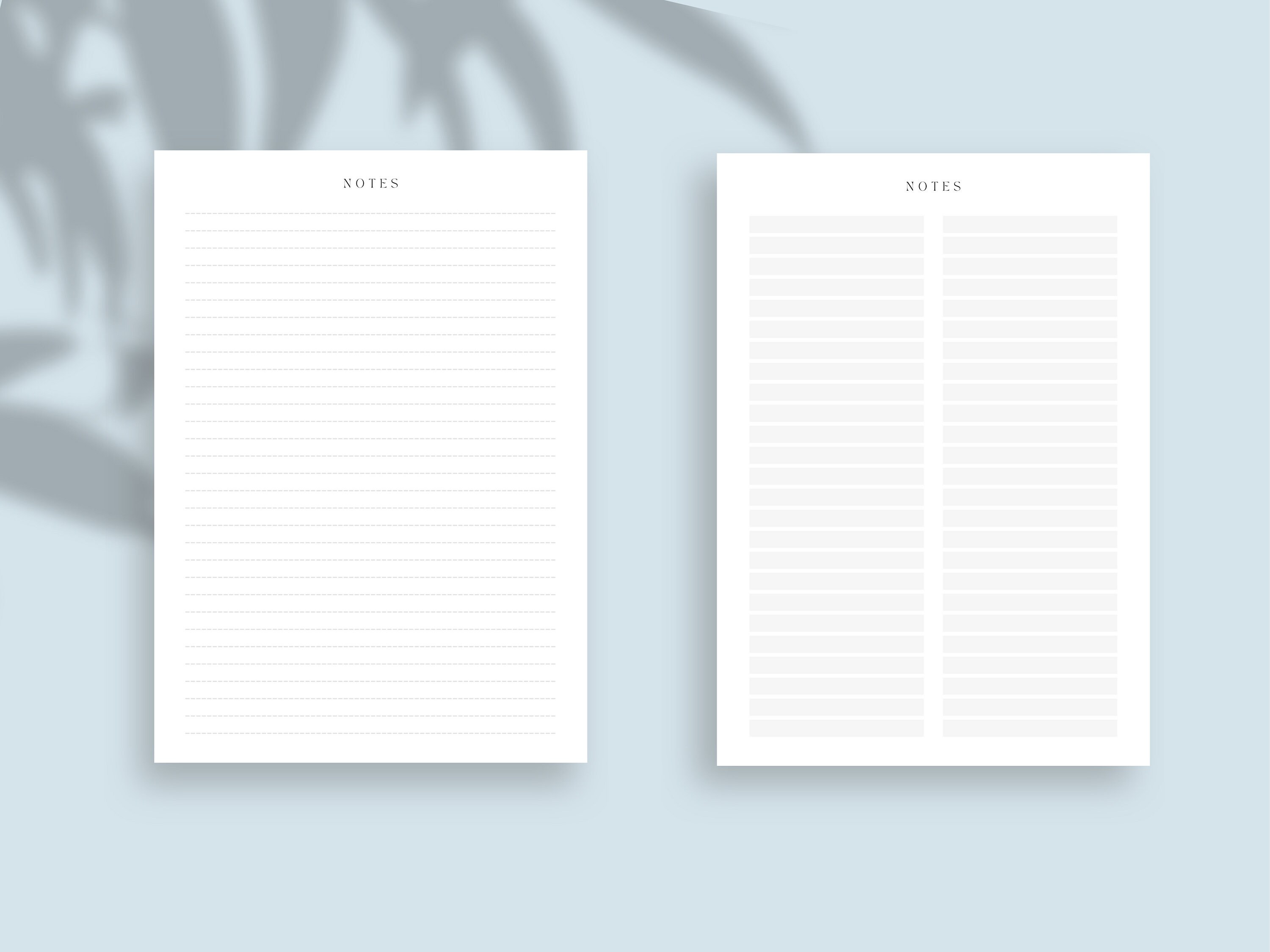 Printable Notes Paper Template | Set of 6 | Different Layouts | Instant ...