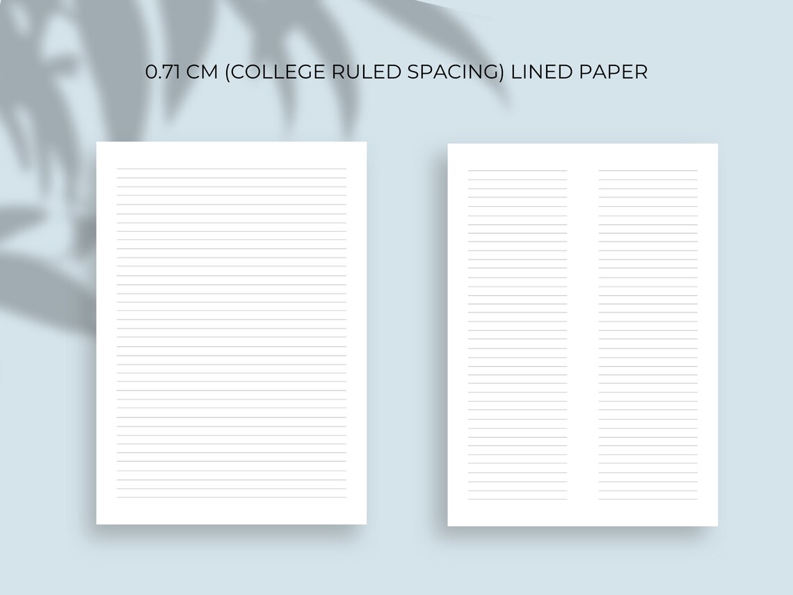 Printable Lined Paper | Set of 6 | Different Sizes | Instant Download ...