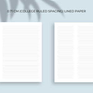 Printable Lined Paper | Set of 6 | Different Sizes | Instant Download ...