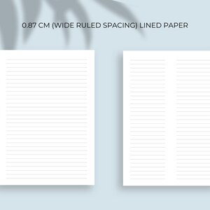 Printable Lined Paper | Set of 6 | Different Sizes | Instant Download ...