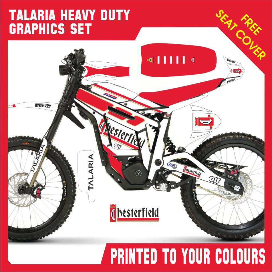 Talaria MX Graphics Chesterfield Look Sticker Kit and Free Talaria Seat ...