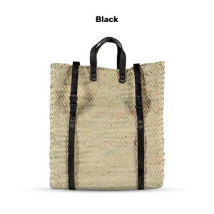 Straw Beach Bag With Leather Strap Straw Backpack Hipster - Etsy