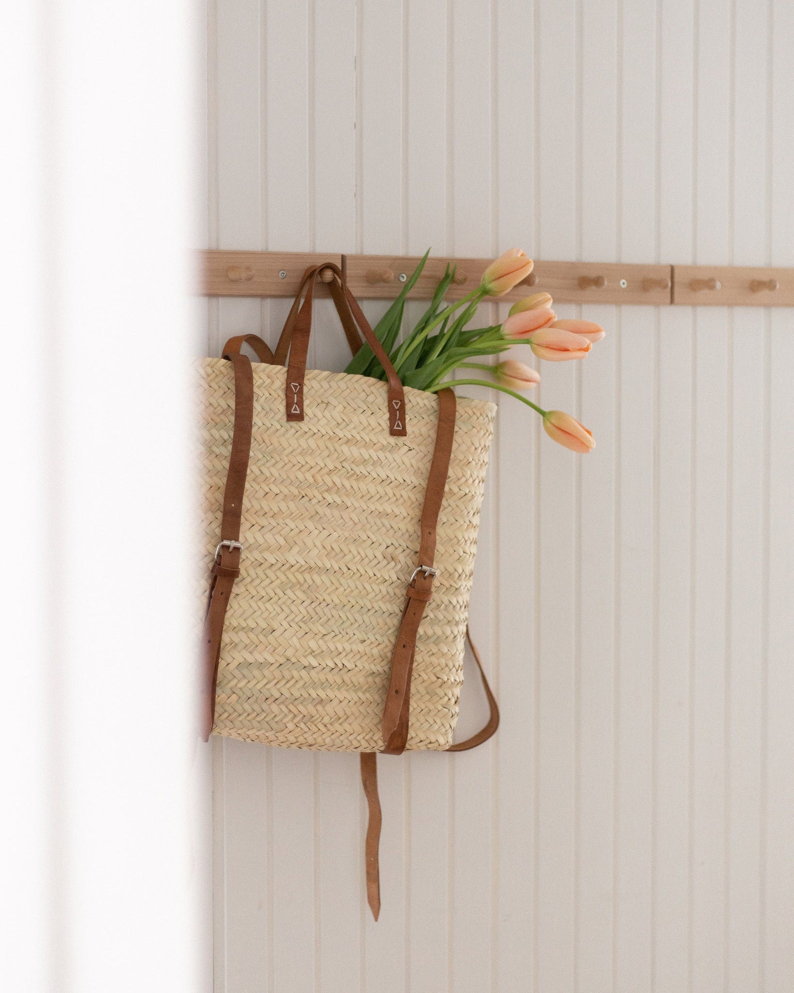 Straw Beach Bag With Leather Strap Straw Backpack Hipster - Etsy