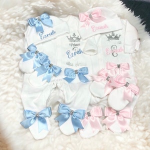 Newborn Baby Boy Homecoming Set, Any Name Sleepsuit / Babygrow Hat ...