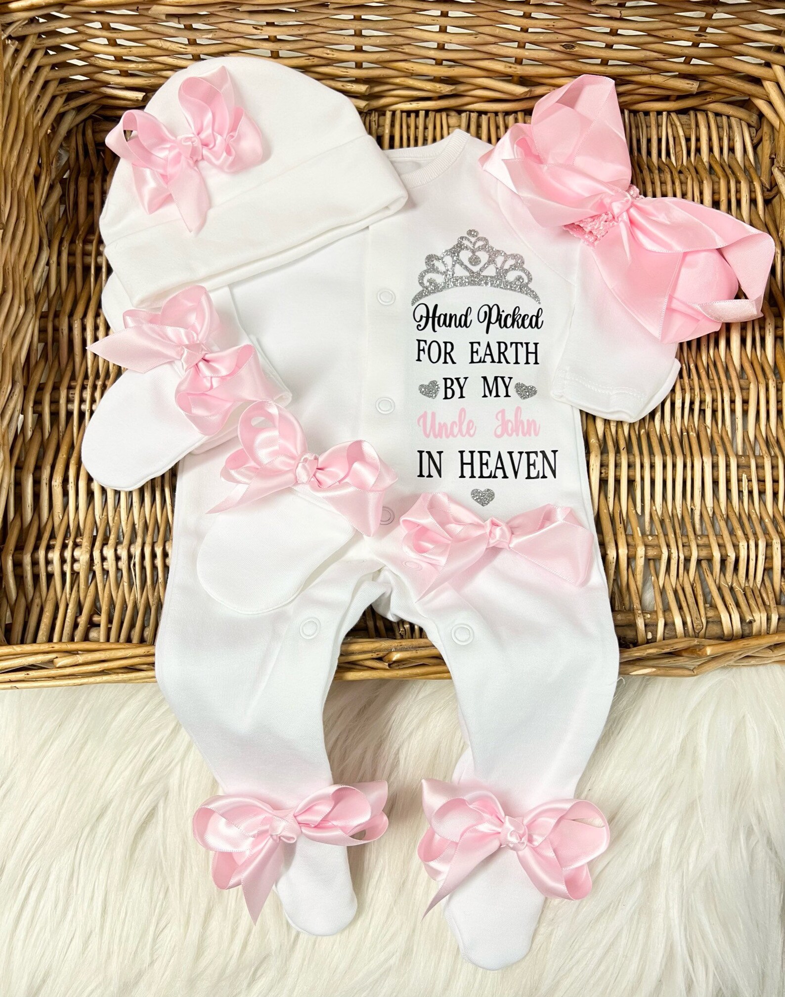 Newborn Baby Homecoming Set, Hand Picked for Earth by My Nanny Grandad ...