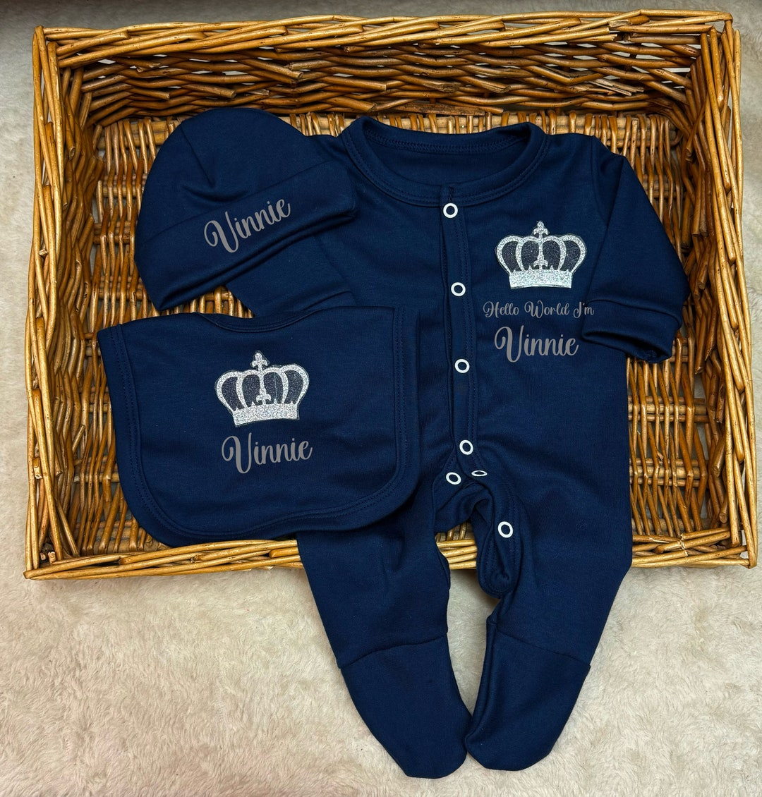Newborn ONLY Exclusive Superb Quality Navy Baby Boy Homecoming Set ...