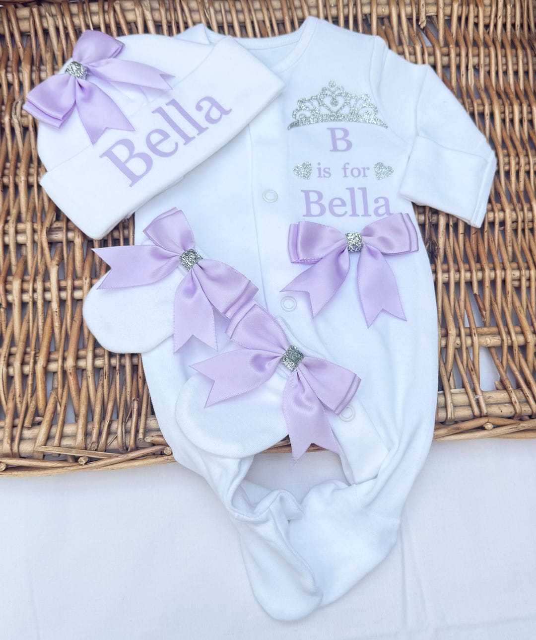 Newborn Baby Boy Homecoming Set, Any Name Sleepsuit / Babygrow Hat ...