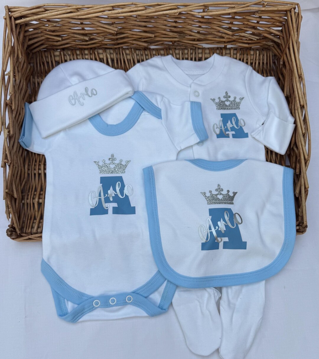 Newborn Baby Boy Homecoming Set, Sleepsuit/babygrow, Bodysuit, Hat ...