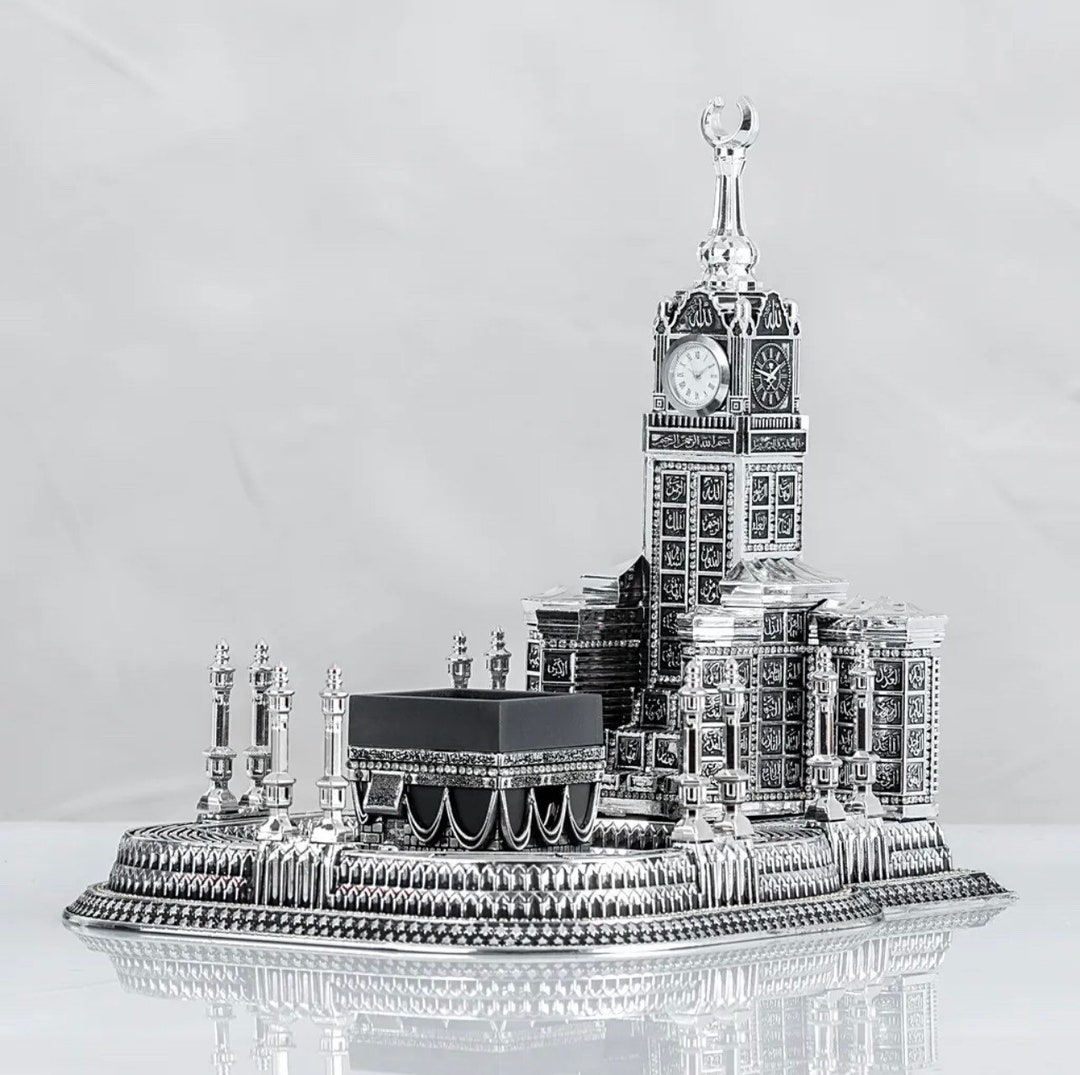 Silver Masjid Al Haram 3D Islamic Model Makkah Clock Tower Turkish ...