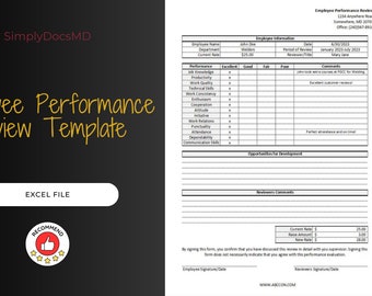 Performance Review Template Employee Review Review Tracker Excel ...