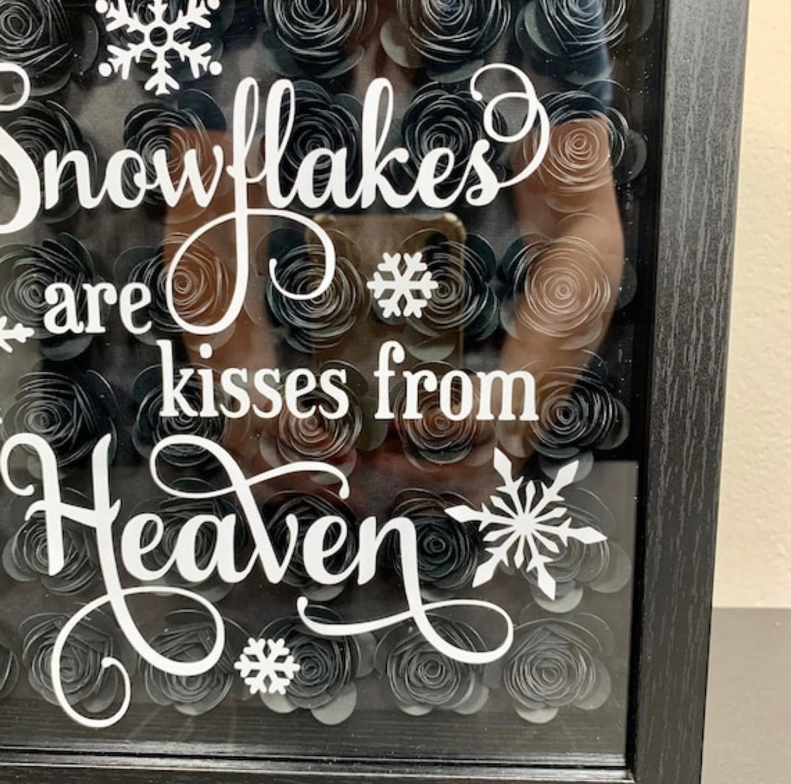 Christmas Rolled Flowers Shadow Box, Gifts for Family, Hand Rolled ...