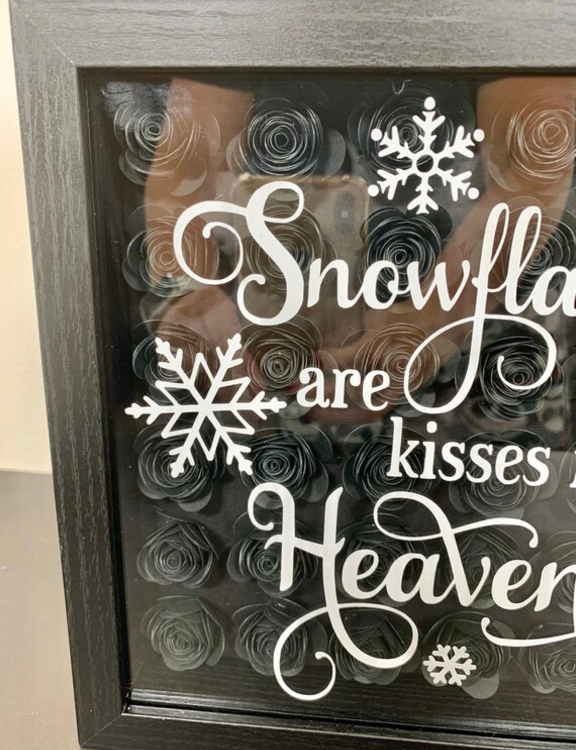 Christmas Rolled Flowers Shadow Box, Gifts for Family, Hand Rolled ...