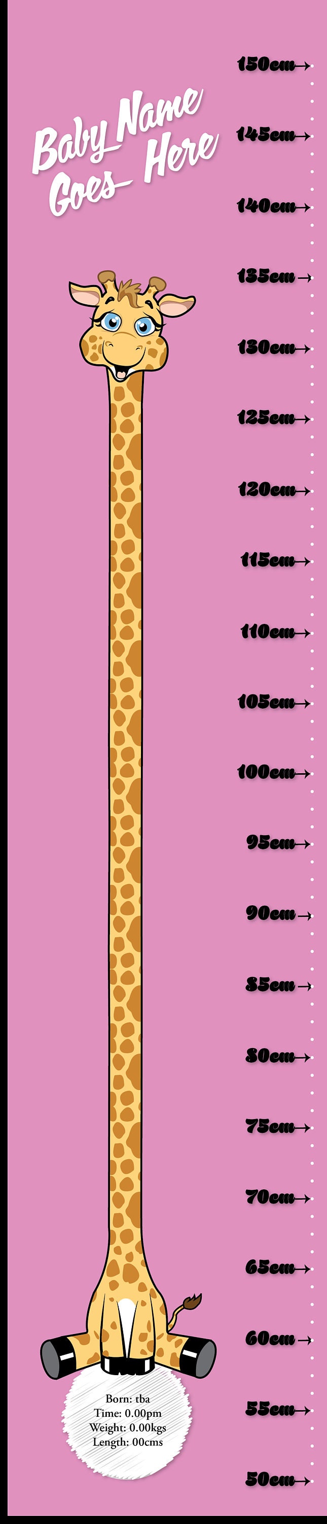 Customised Kids Height Chart (print Yourself) - Etsy