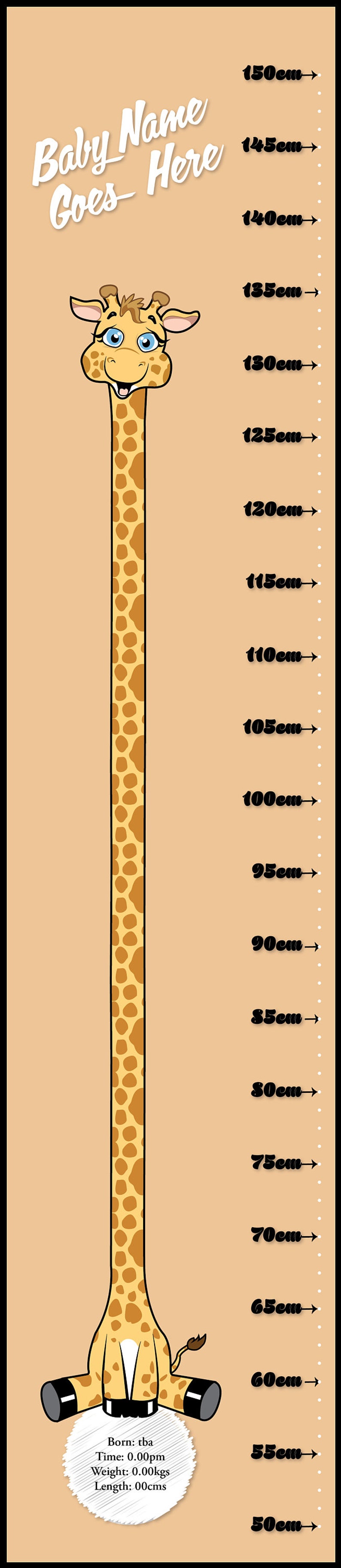 Customised Kids Height Chart (print Yourself) - Etsy
