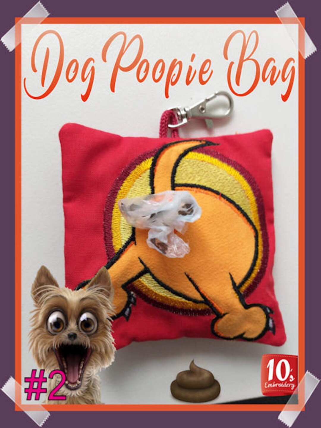 Embroidery Pattern Poopiebag 2 Basic With Application - Etsy