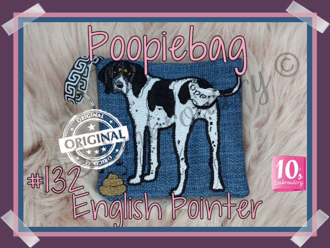 Embroidery Pattern Poopie Bag 132 English Pointer, With Application - Etsy