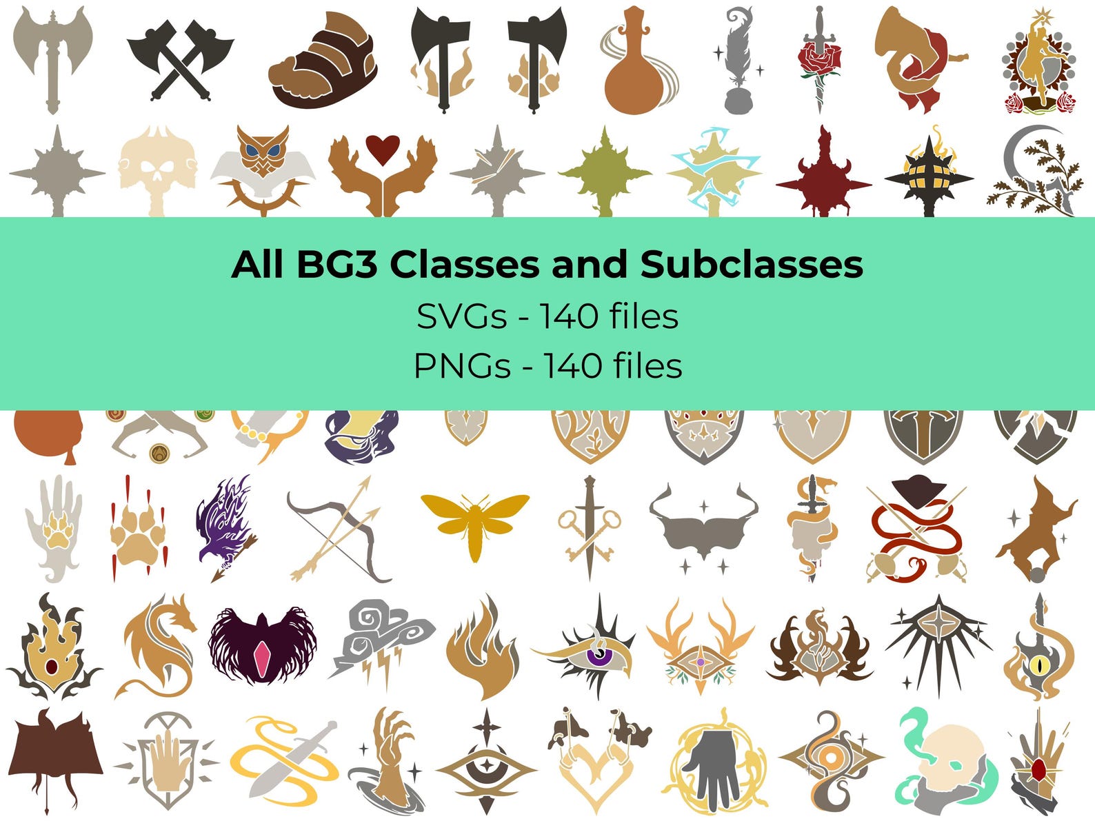 Baldur's Gate 3 Class and Subclass Icon Svgs and Pngs - Etsy