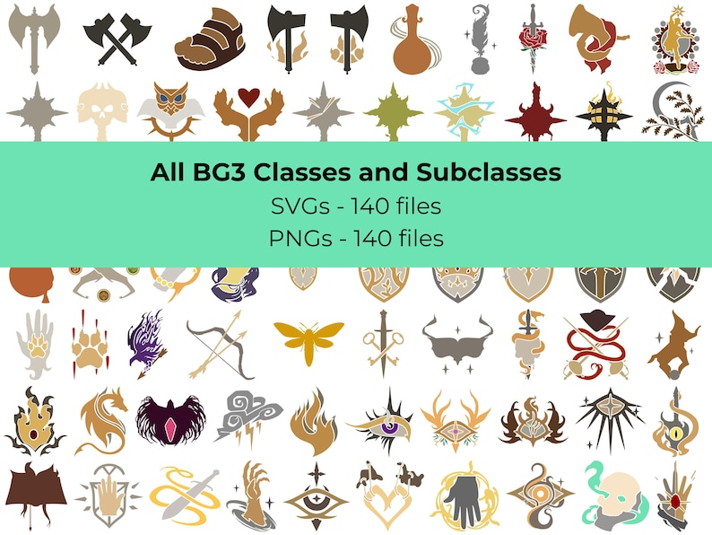 Baldur's Gate 3 Class and Subclass Icon Svgs and Pngs - Etsy
