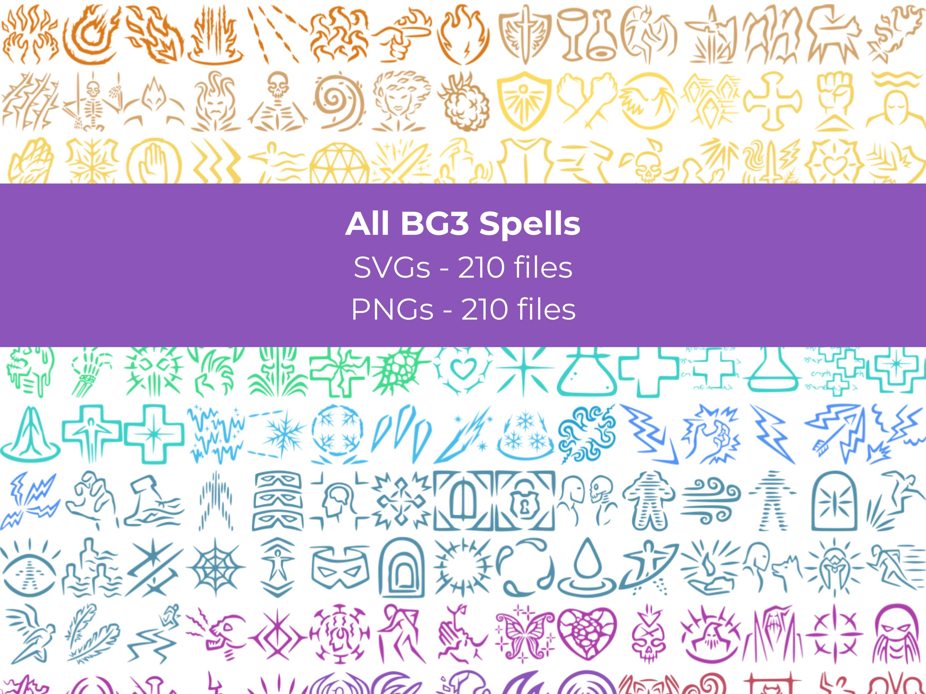 Baldur's Gate 3 Spell Icon Svgs and Pngs - Etsy