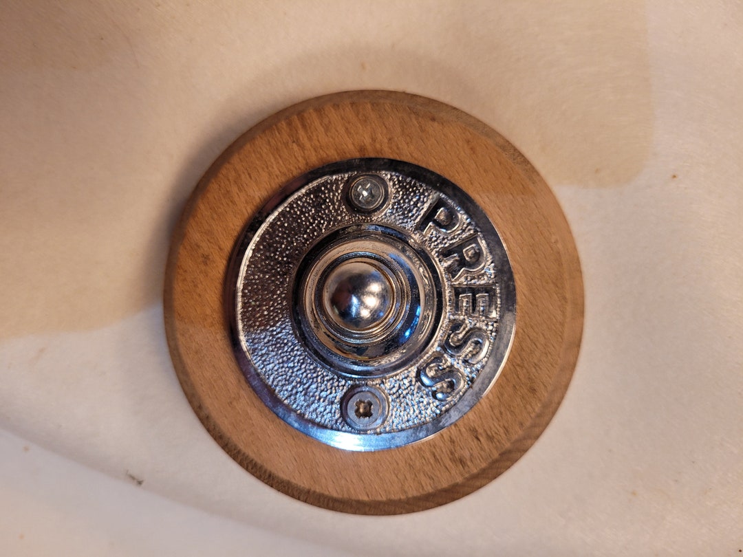 Silver Push Door Bell on Oak Plinth. - Etsy