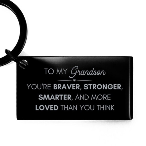 Grandson Keychain From Grandma and Grandpa - Etsy