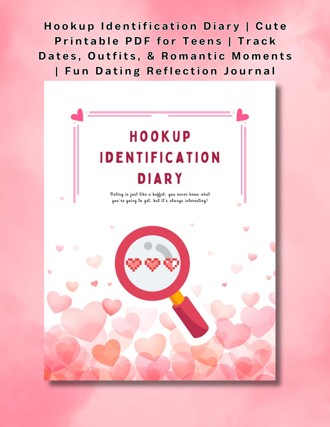 Hookup Identification Diary, Printable, Dating Diary, Digital Download ...