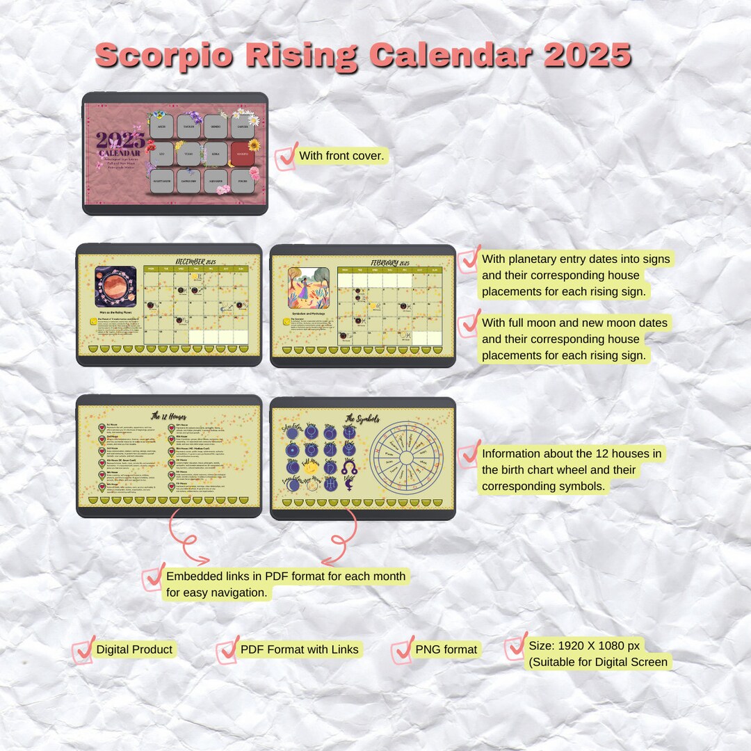 Scorpio 2025 Calendar - Etsy