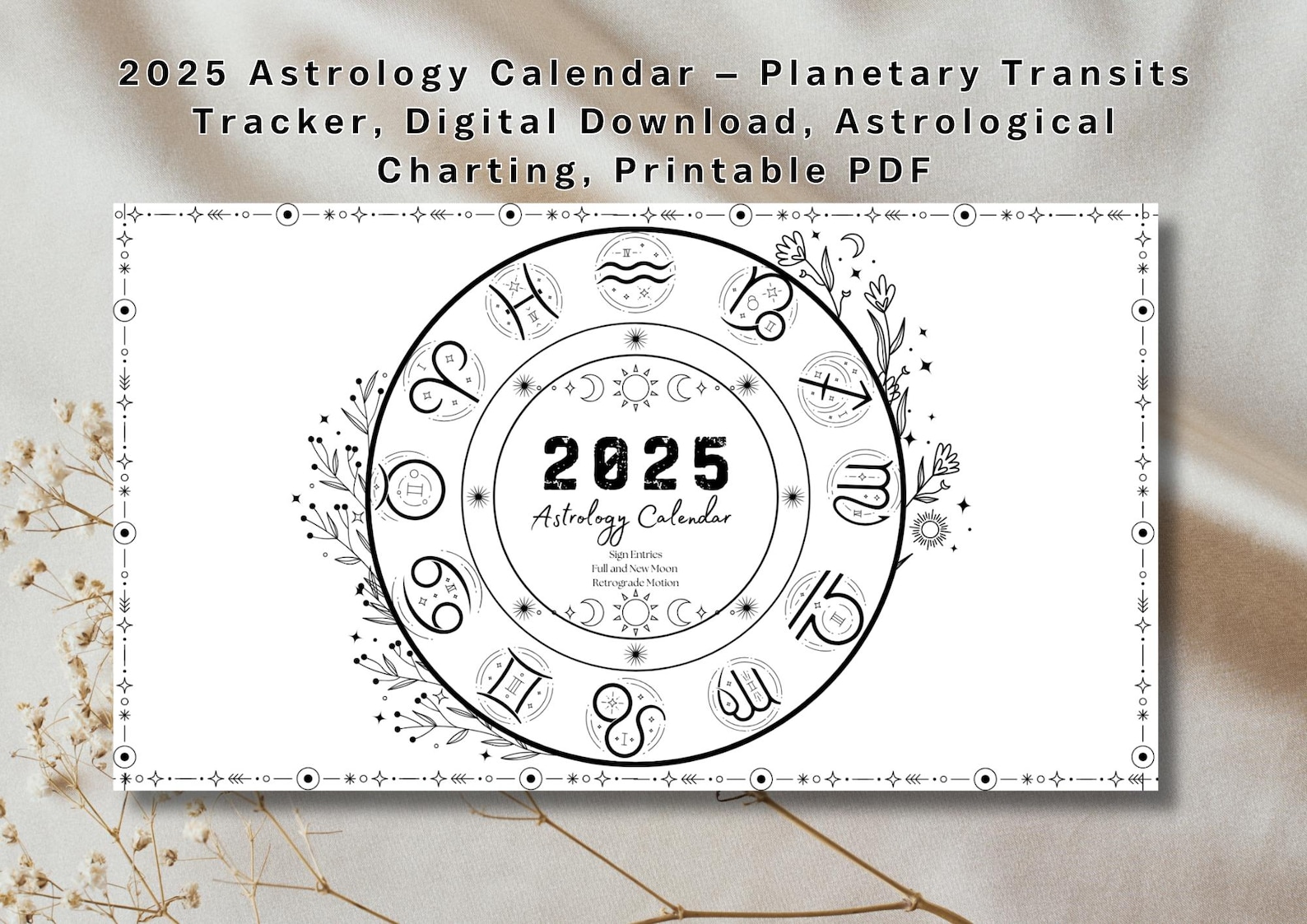 2025 Astrology Calendar Light Planetary Transits Tracker, Digital ...